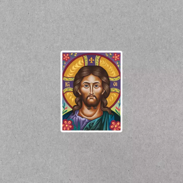 Byzantine Icon Of Jesus Christ - Colorful Religious Sticker Decalphone ...