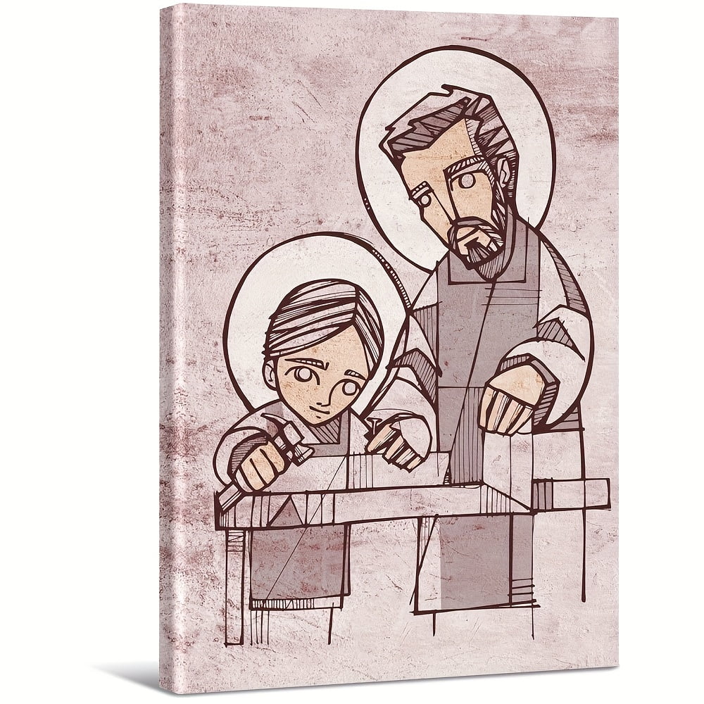 Byzantine Style Religious Figures Iconography Large Wooden Framed Wall ...