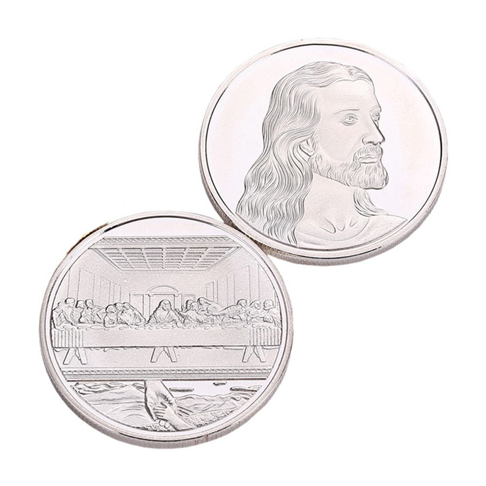 Bz467 Jesus Commemorative Coin Last Supper Silver Finish For Collection ...