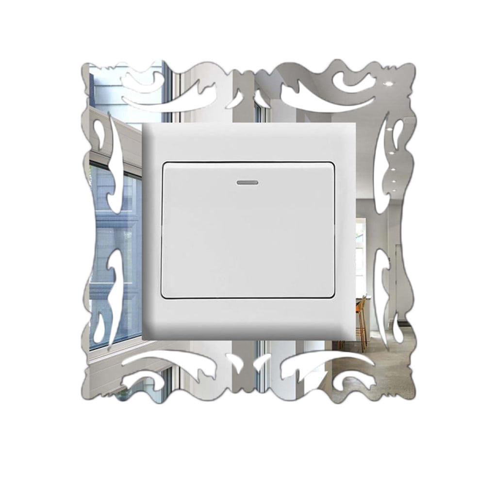 Bzdzmqm 3D Mirror Switch Plate Cover Wall Sticker, Home Decor Photo ...