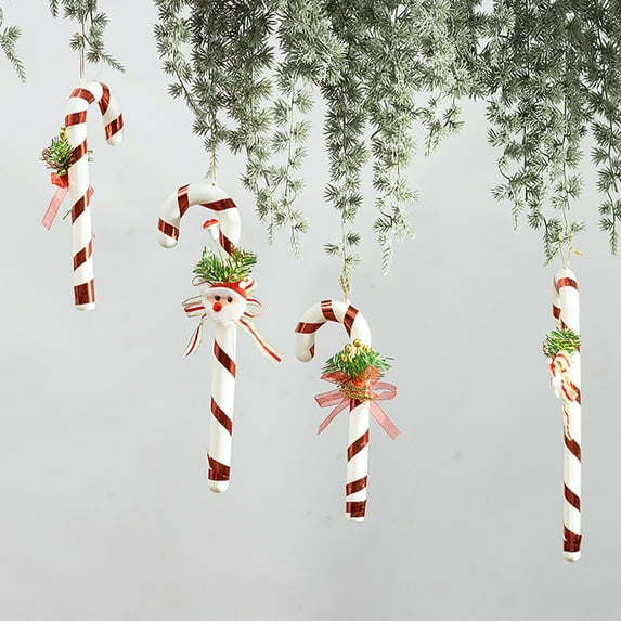 Bzdzmqm under $5 2Pcs Candy Cane Ornament, Christmas Decorations Red ...