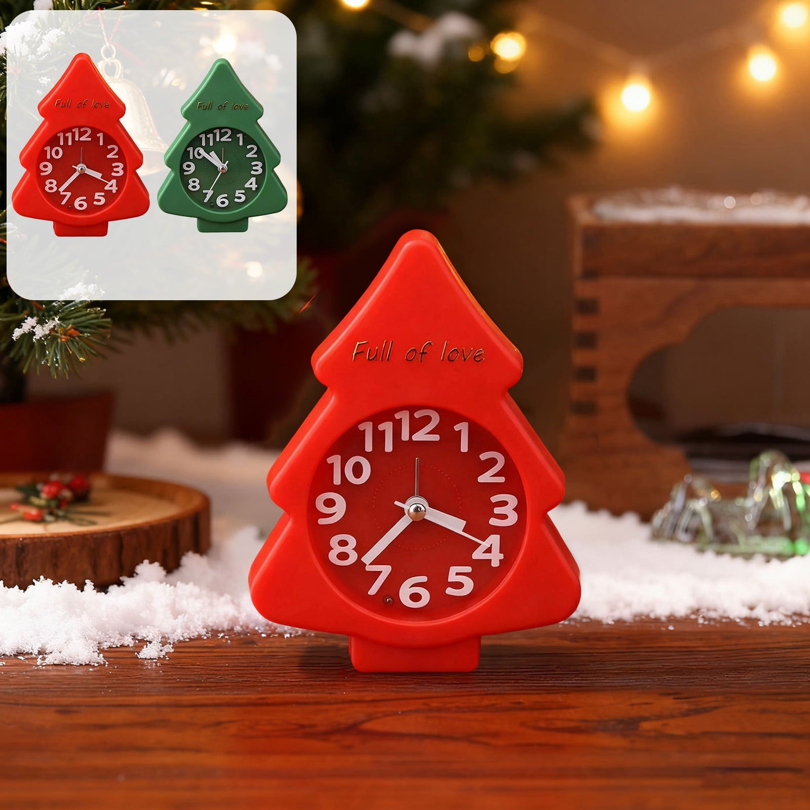 Bzdzmqm under $5 2Pcs Christmas Tree Clock, Christmas Tree Alarm Clock ...