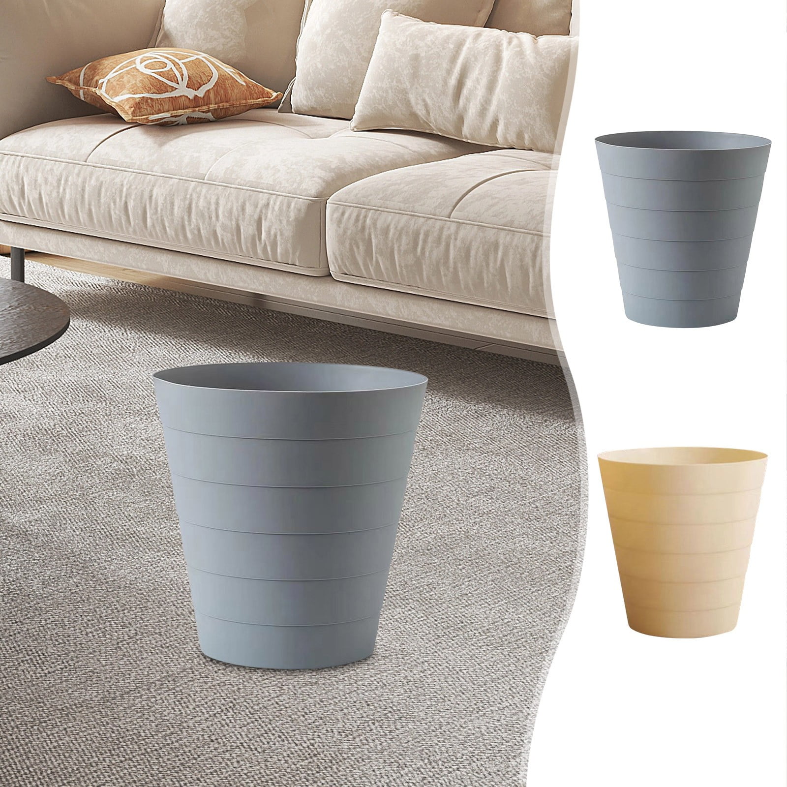 Bzdzmqm under $5 2Pcs Small Trash Can, Small Plastic Trash Can for ...
