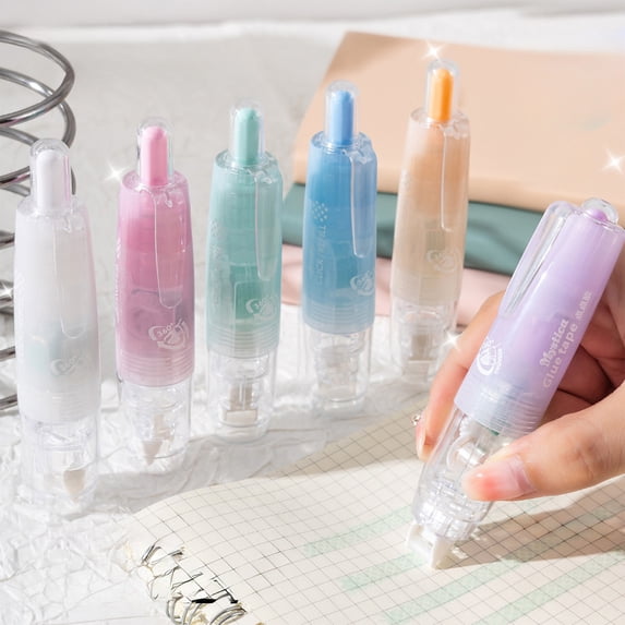 Bzdzmqm under $5 6Pcs Tape Pen, Push Button Tape Pen, High Viscosity ...