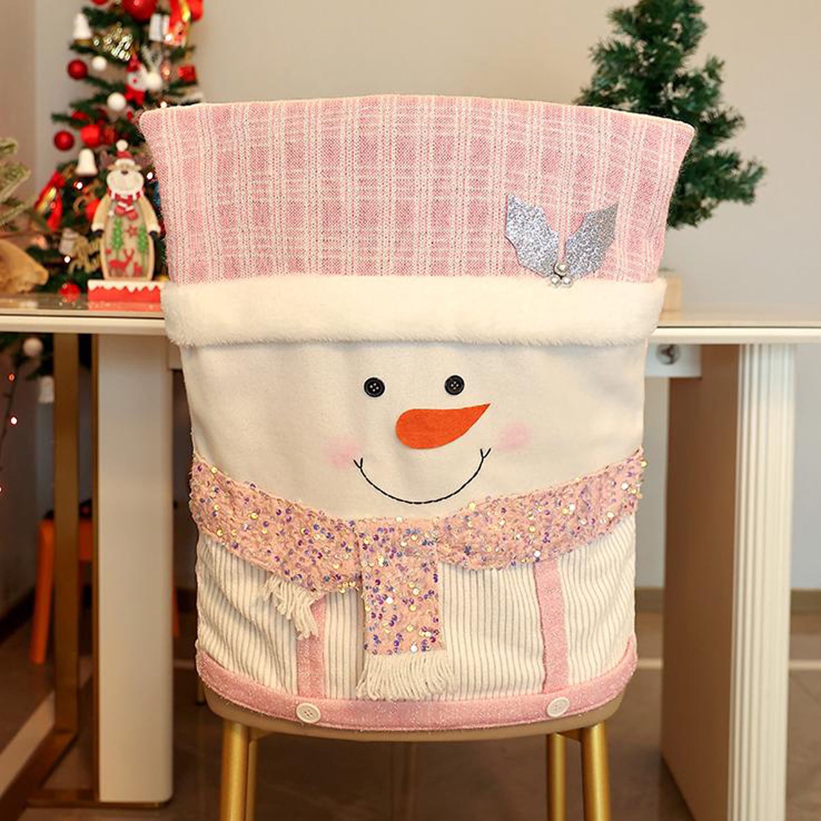 Bzdzmqm under $5 Christmas Chair Cover, Christmas Chair Cover Set ...