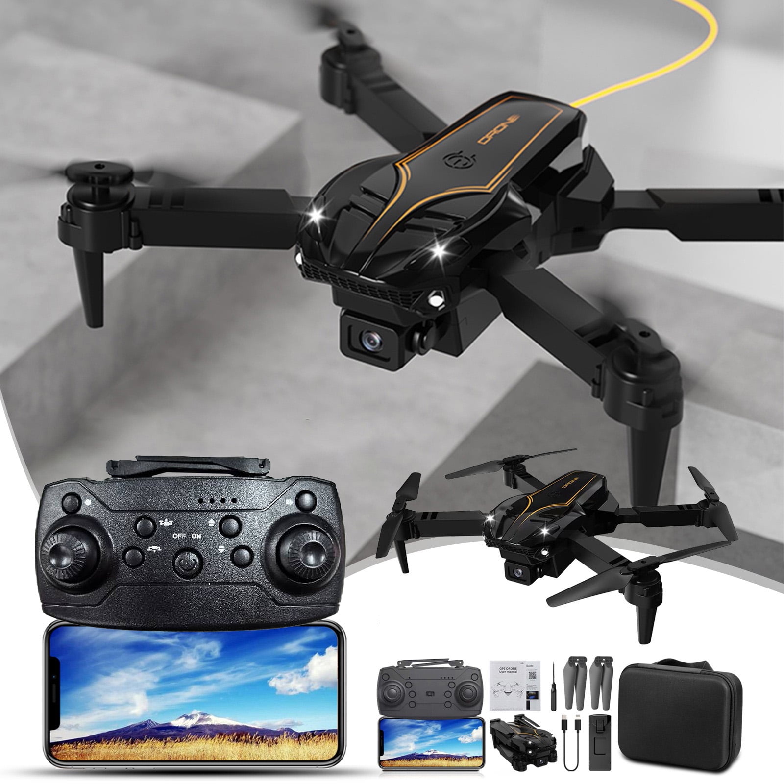 Bzdzmqm FPV Drone With 1080P HD Camera Remote Control Quadcopter ...