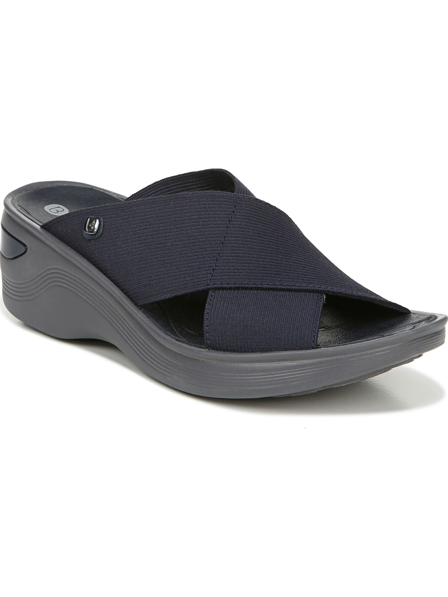 Bzees Womens Desire Criss-Cross Slide Wedges - Walmart.com