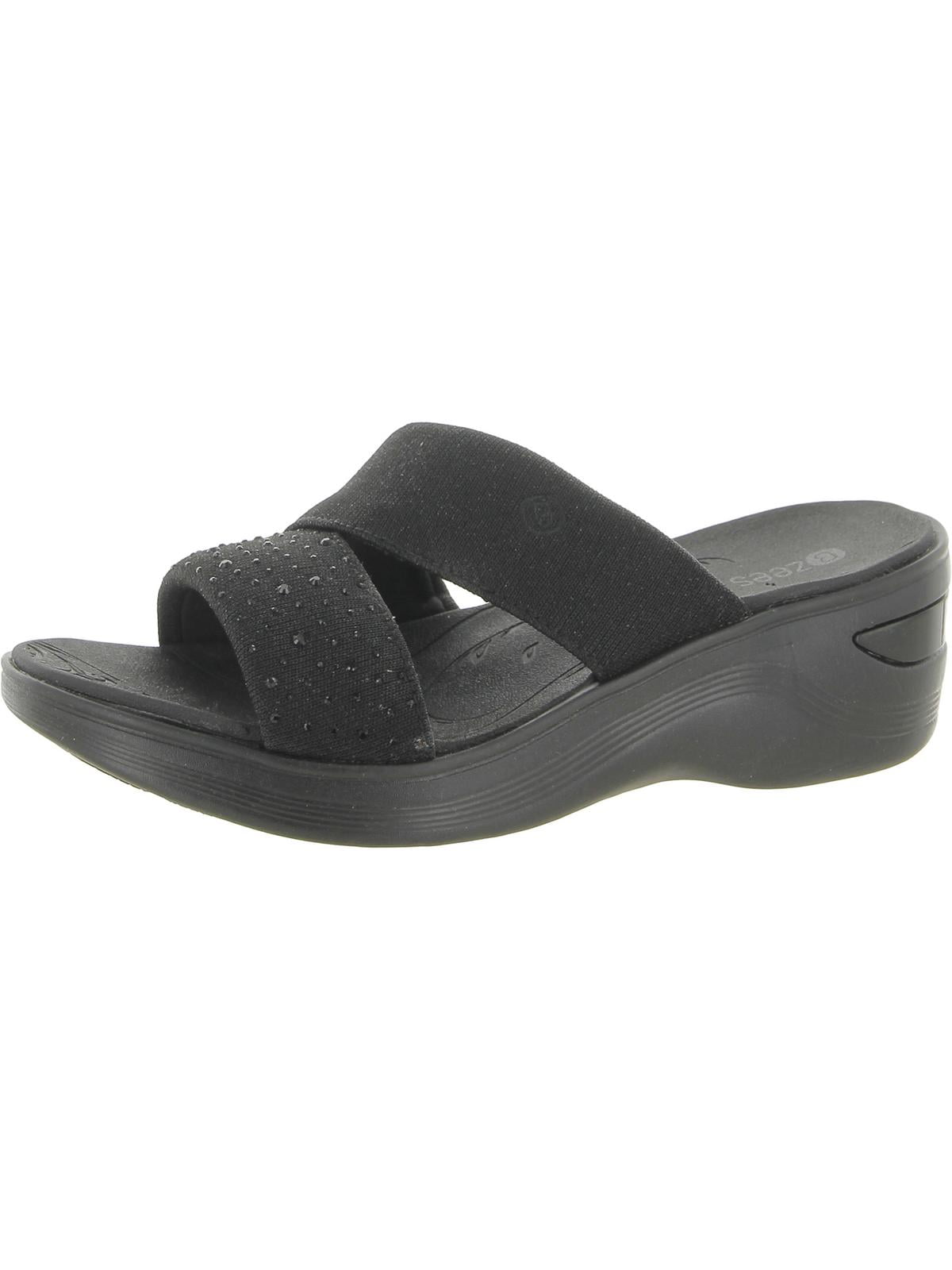 Bzees Womens Dynasty Bright Metallic Embellished Wedge Sandals ...