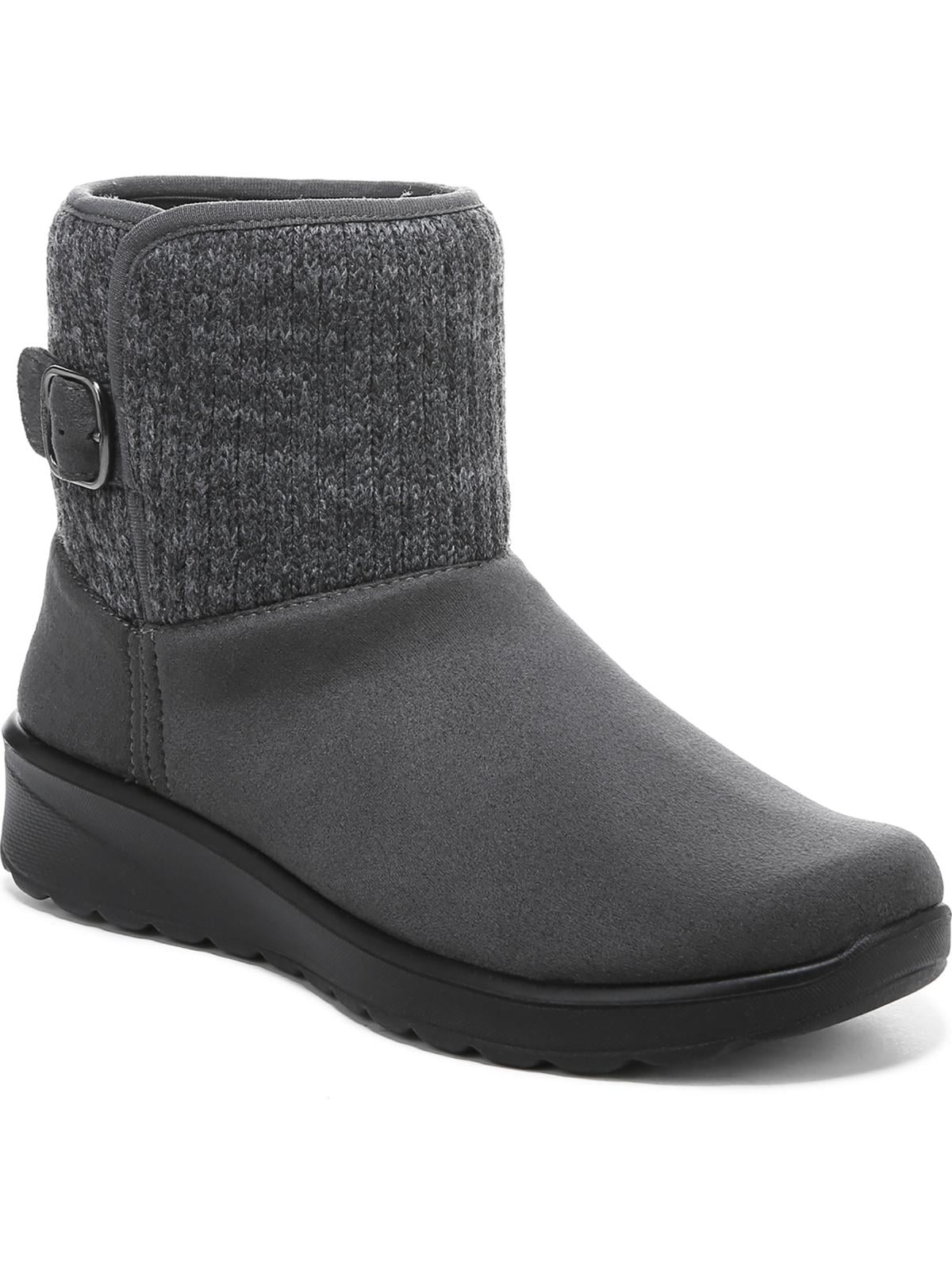 Bzees Womens Gloria Faux Suede Knit Booties - Walmart.com