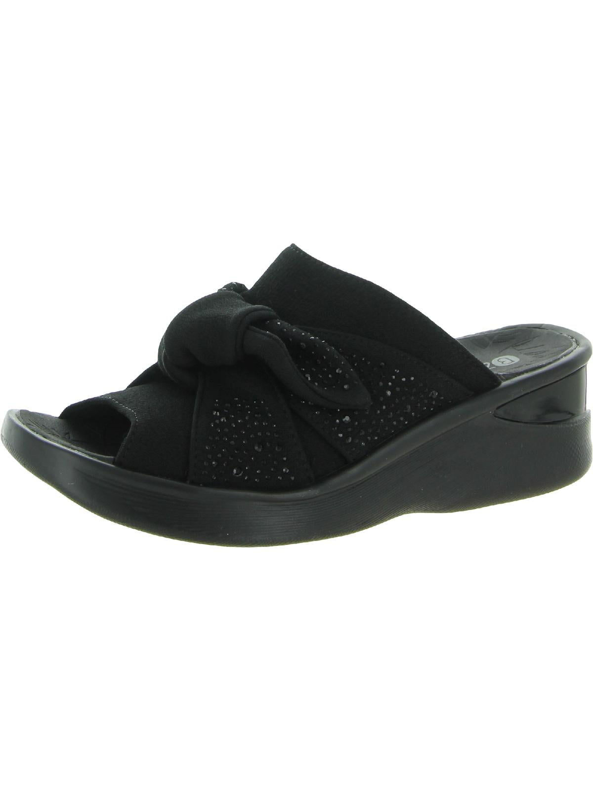 Bzees Womens Smile Bright Cotton Open Toe Wedge Sandals - Walmart.com