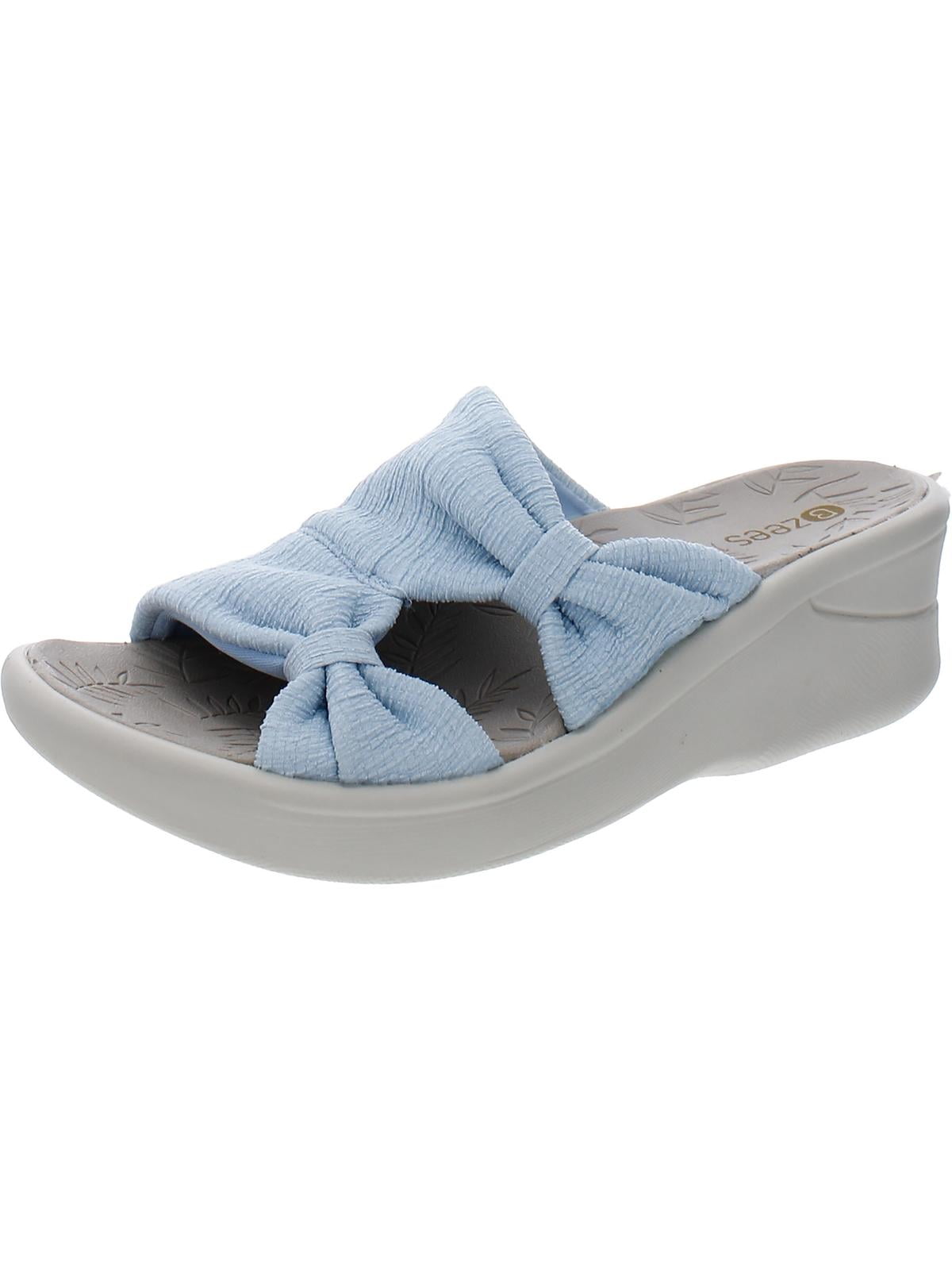 Bzees Womens Smile More Slip On Machine Washable Wedge Sandals ...
