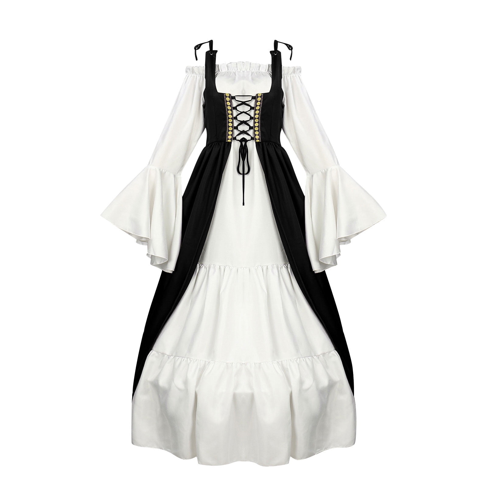 Bzhegqhd Medieval Court Dress for Women Victorian Bat Wing Sleeve Long ...