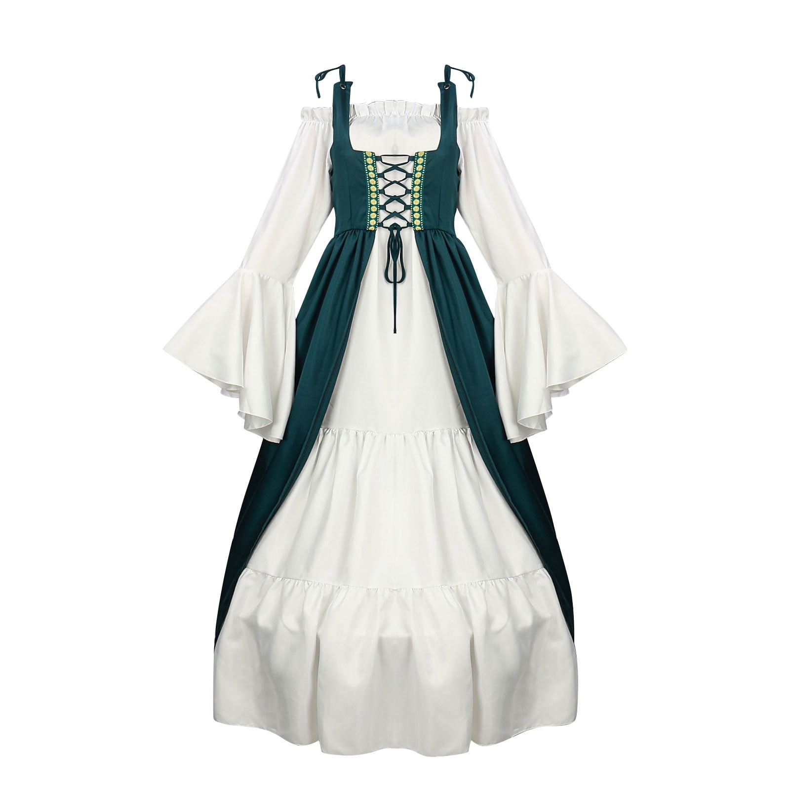 Bzhegqhd Medieval Court Dress for Women Victorian Bat Wing Sleeve Long ...