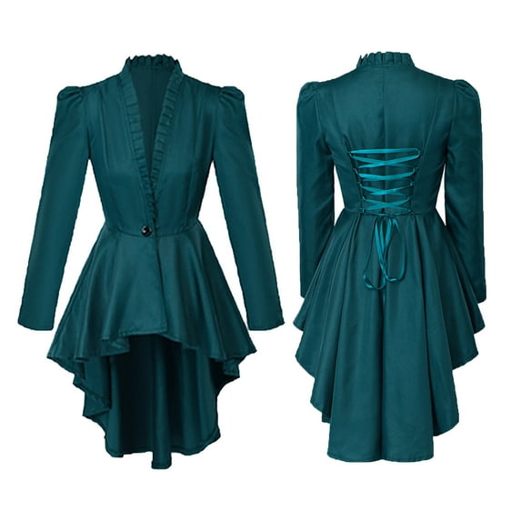 Bzhegqhd Medieval Renaissance Dress Women Victorian Gothic Long Sleeve ...