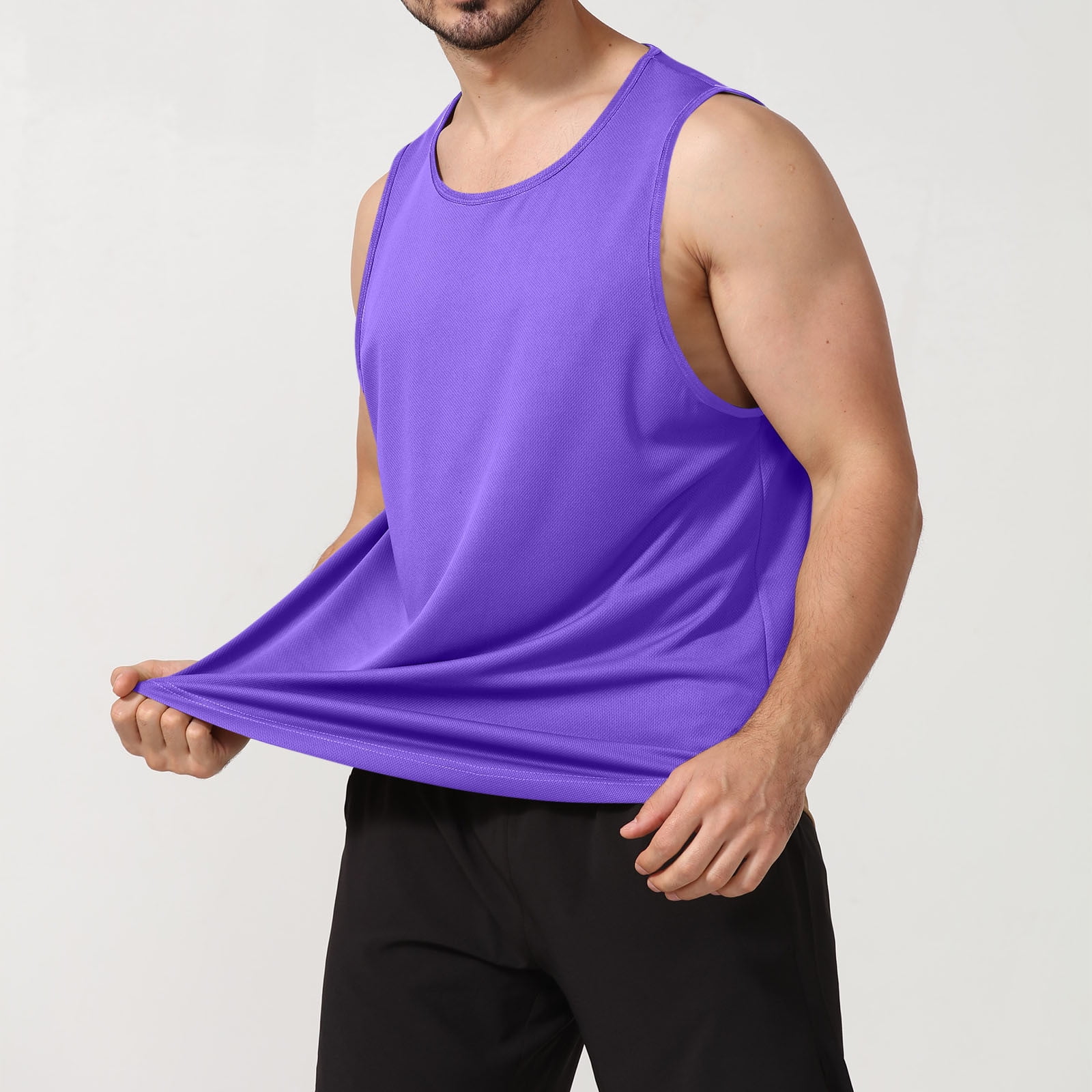 Bzhegqhd Men Casual Running Exercise Fitness Loose Round Neck Waistcoat ...