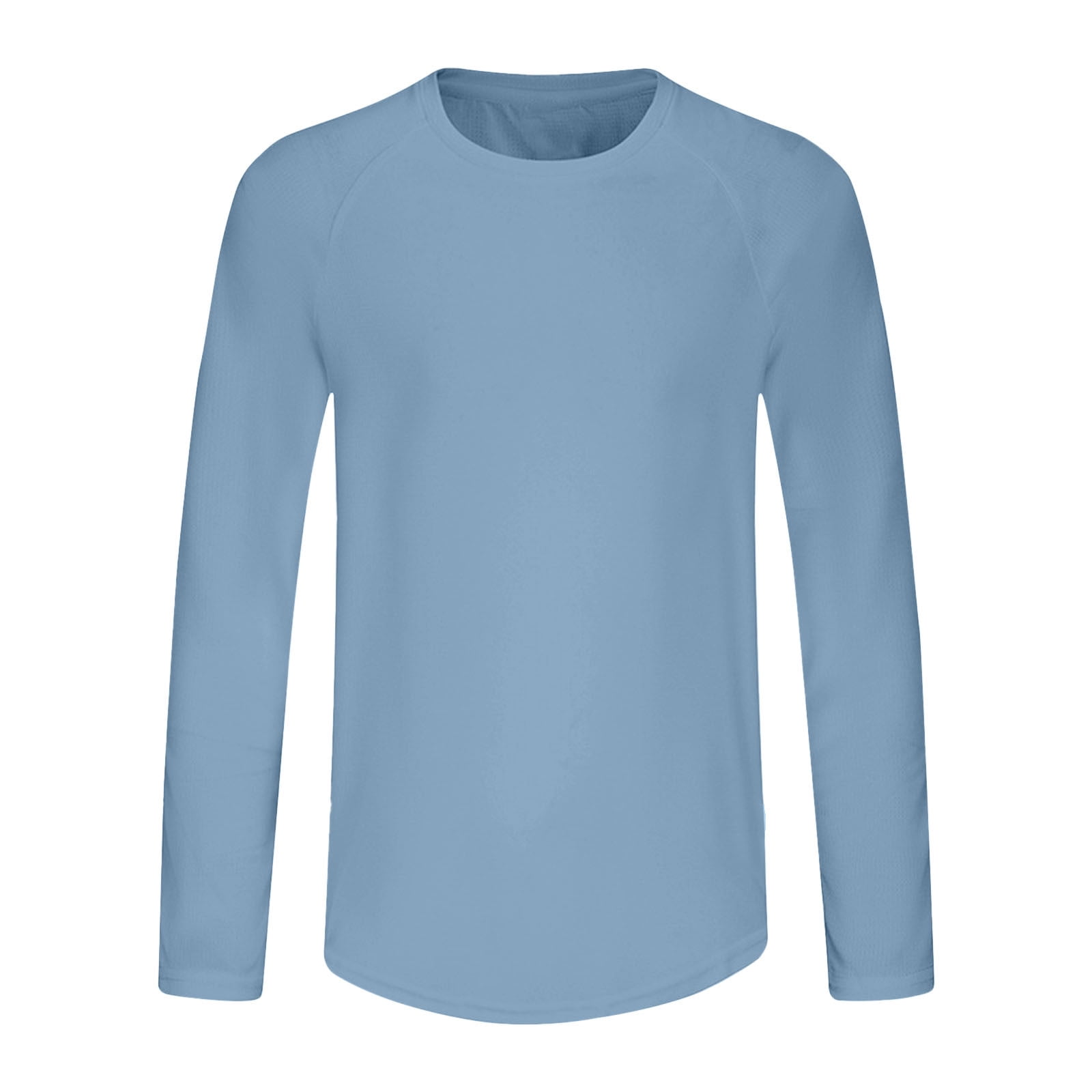 Bzhegqhd Men's Athletic Performance Shirts Long Sleeve Round Neck Solid ...