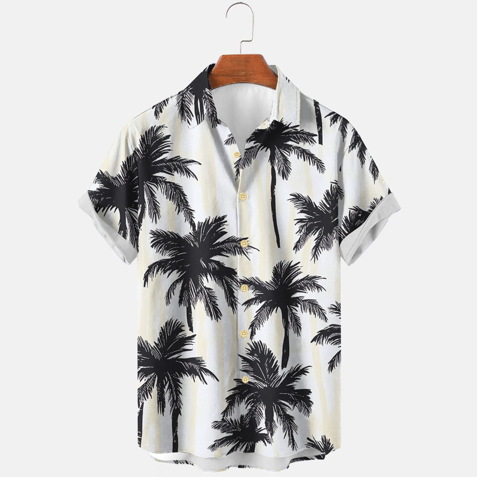Bzhegqhd Men's Casual Shirt Short Sleeve Vintage Bowling Shirt Cuba ...