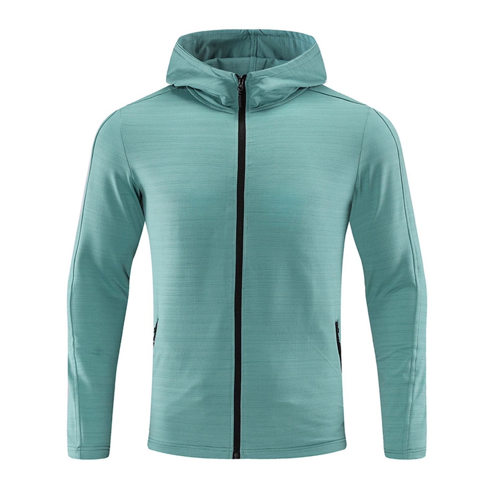 Bzhegqhd Mens Performance Full Zip Hoodies Solid Color Moisture Wicking ...