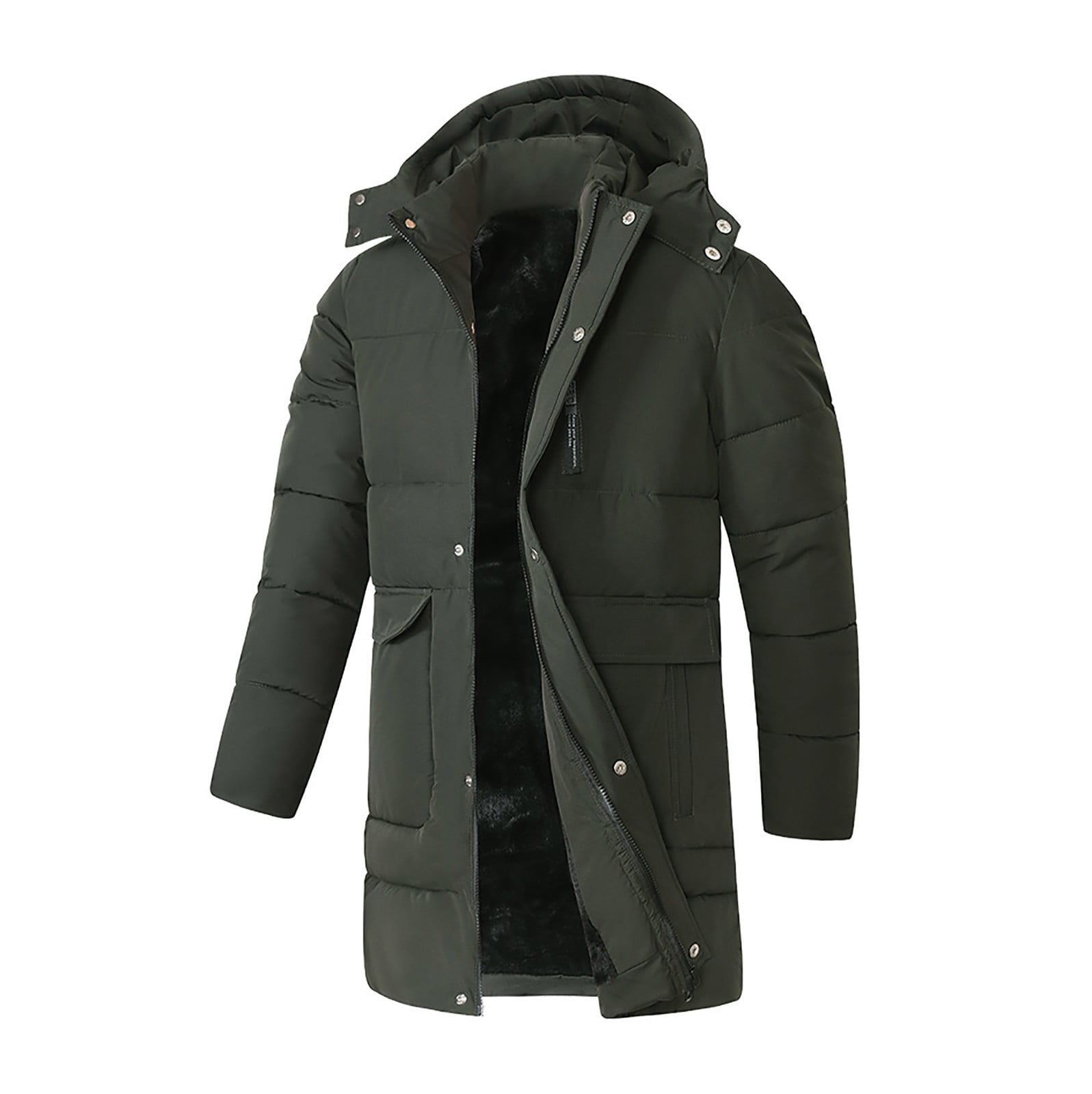 Bzhegqhd Mens Trench Coat Long Line Thickened Warm Winter Coat with ...