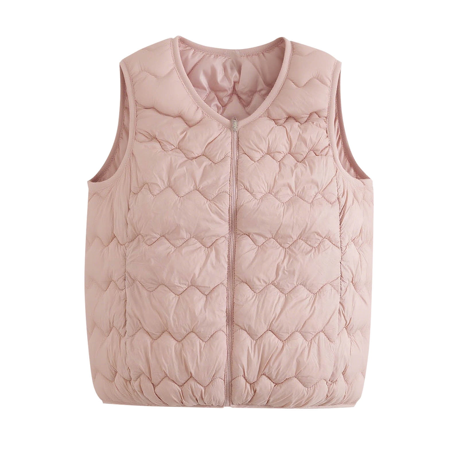 Bzhegqhd Vest for Women Fleece Lined Sleeveless Round Neck thermal ...