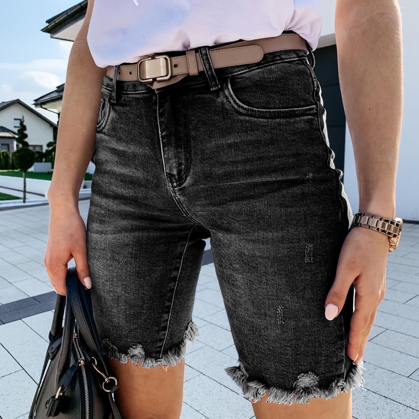 Bzhegqhd Women's Casual Button Pocket Denim Shorts - Walmart.com