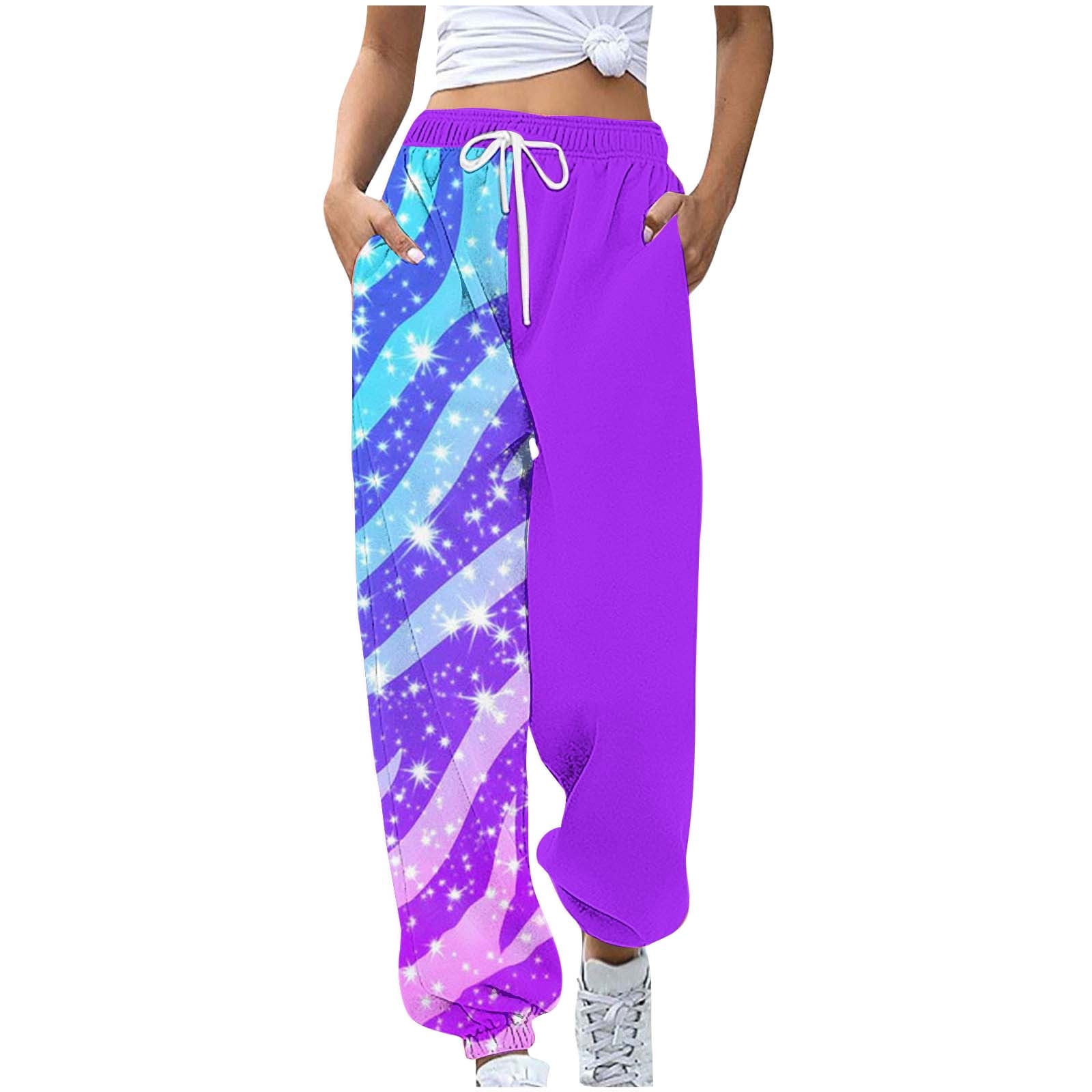 Bzhegqhd Women's Casual Trousers Printing Drawstring Pants Waist Long ...