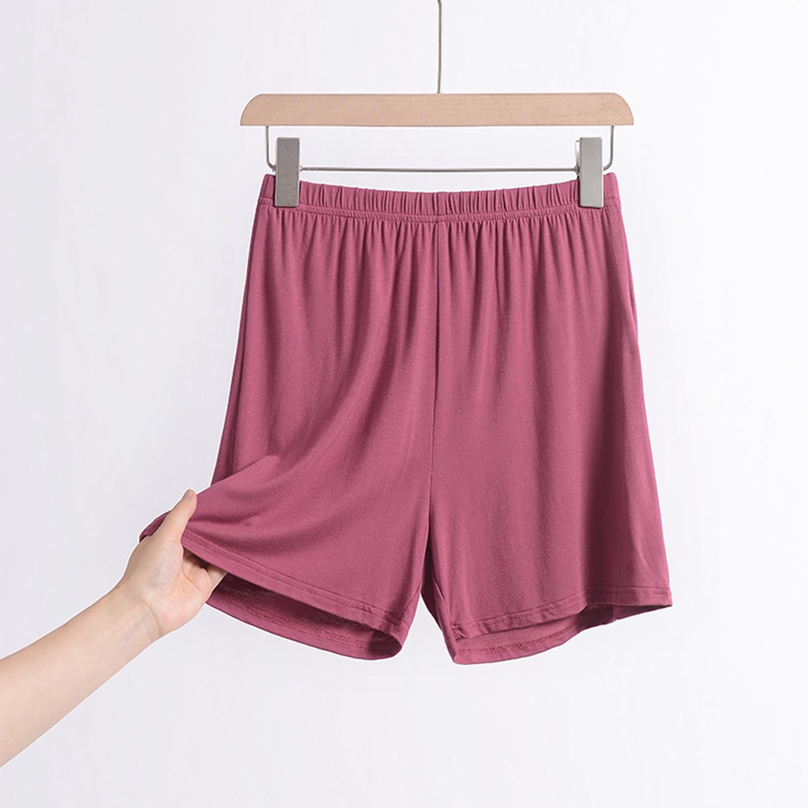 Bzhegqhd Women's Summer Elastic Waist Thin Quarter Shorts Color Thin ...