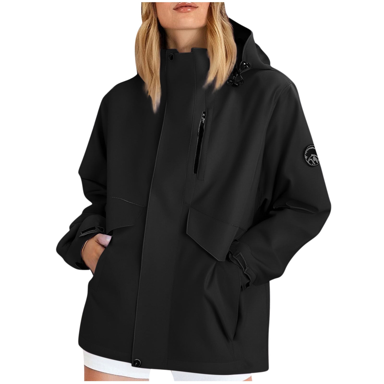 Bzhegqhd Women's Waterproof Breathable Hooded Jacket Mountain Climbing ...