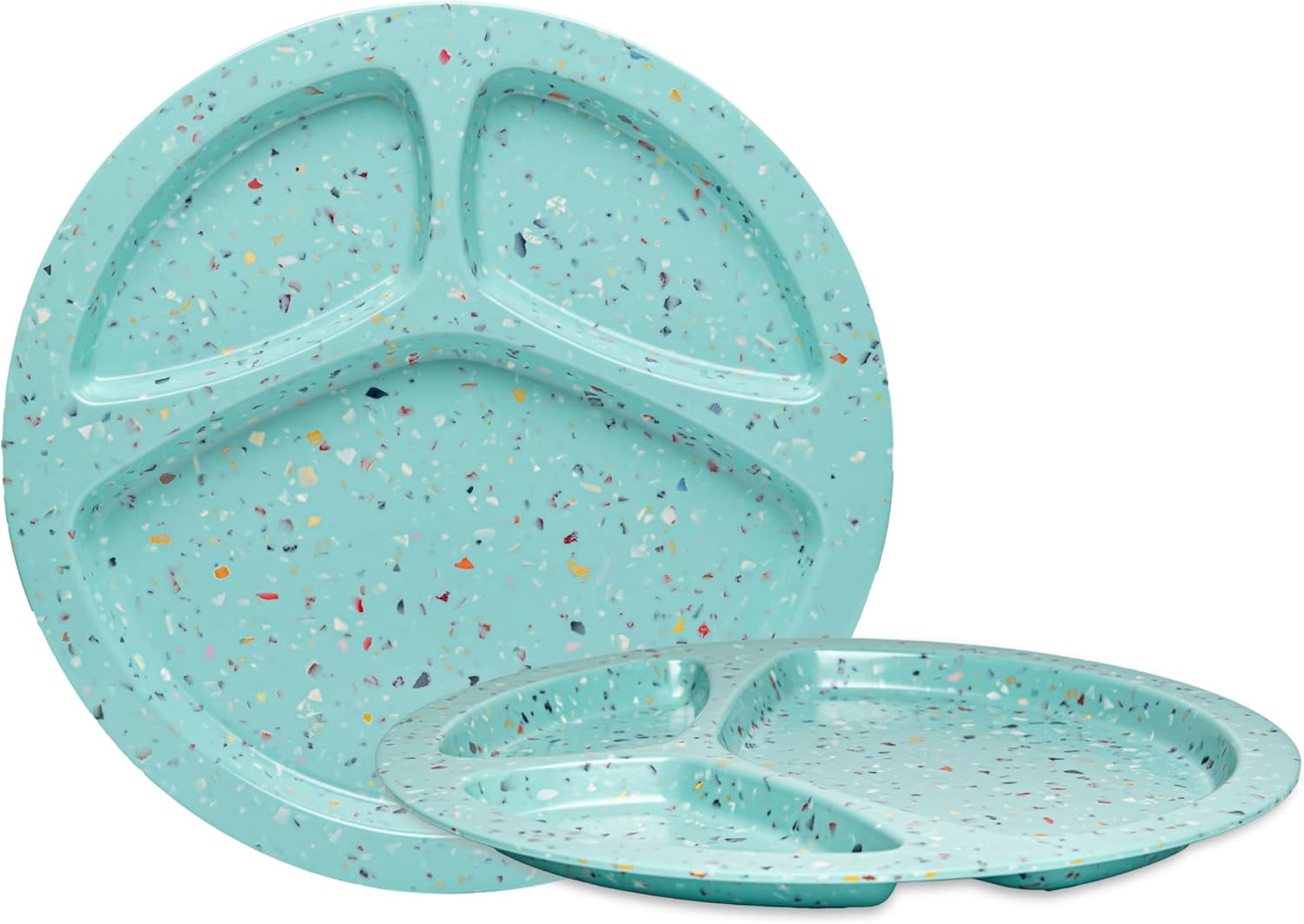 Bzyoo 11-Inch Divided Green Set of 2 - Confetti Green BPA-Free, 100% ...