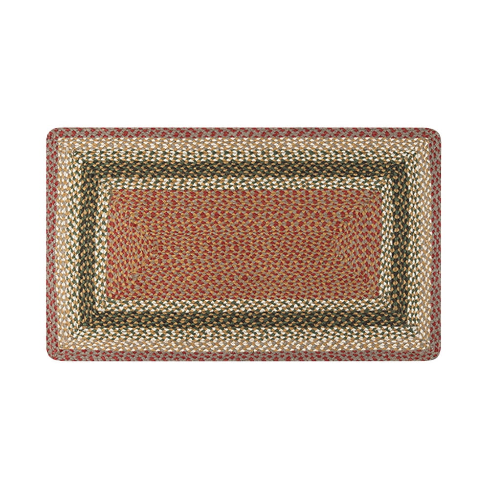 C-024 Olive, Burgundy, Gray Braided Rug , Rectangle 27" x 45" - Walmart.com