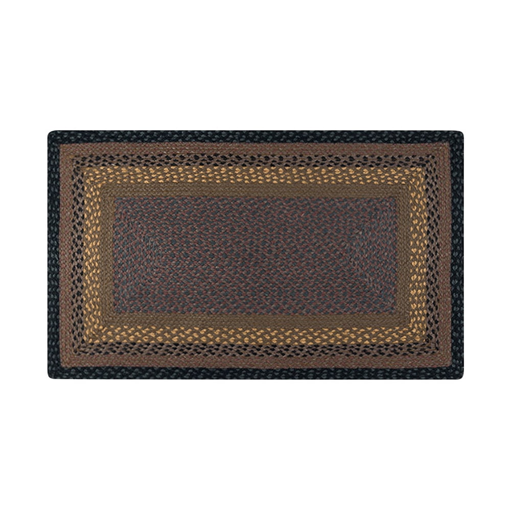 C-099 Brown, Black, Charcoal Braided Rug , Rectangle 27" x 45 ...