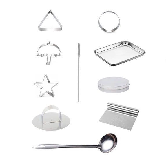 C 11 Piece Baking Cookie Cutters Stainless Steel Cake Candy Making ...