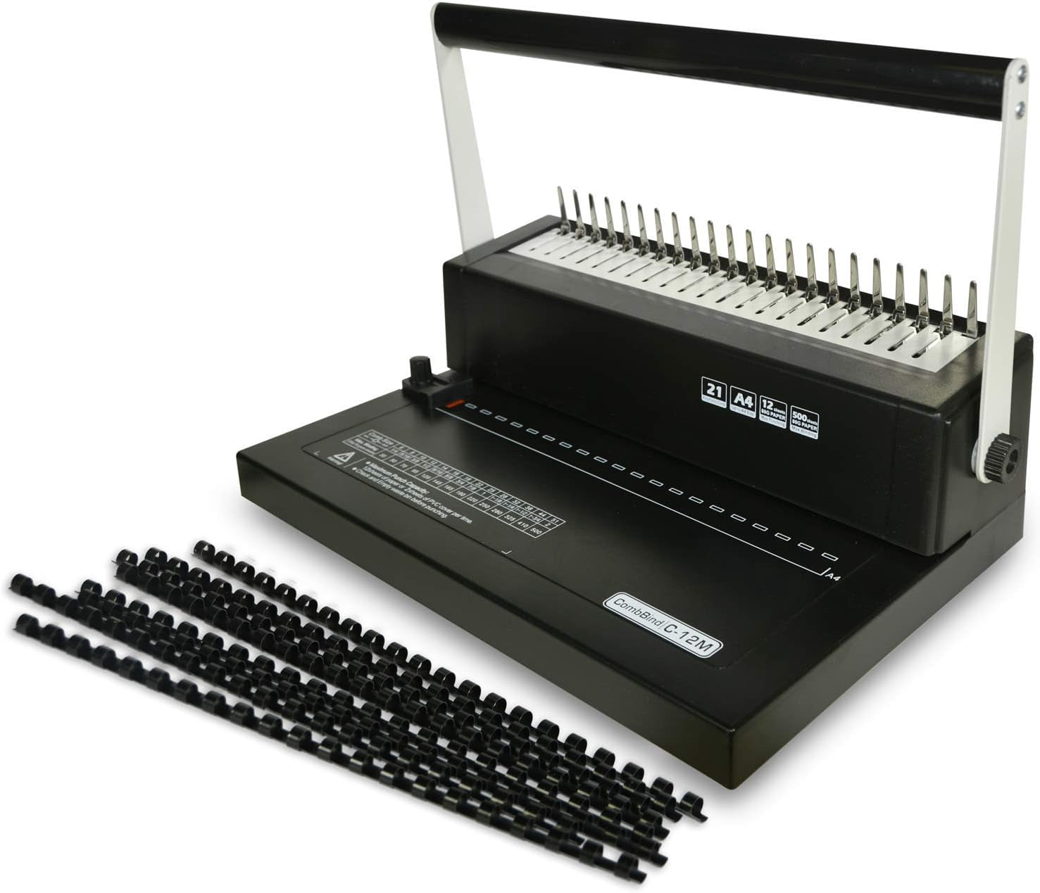 C-12 Binding Machine, 21-Hole, Value Kit 100 PCS 5/16'' Comb Binding ...