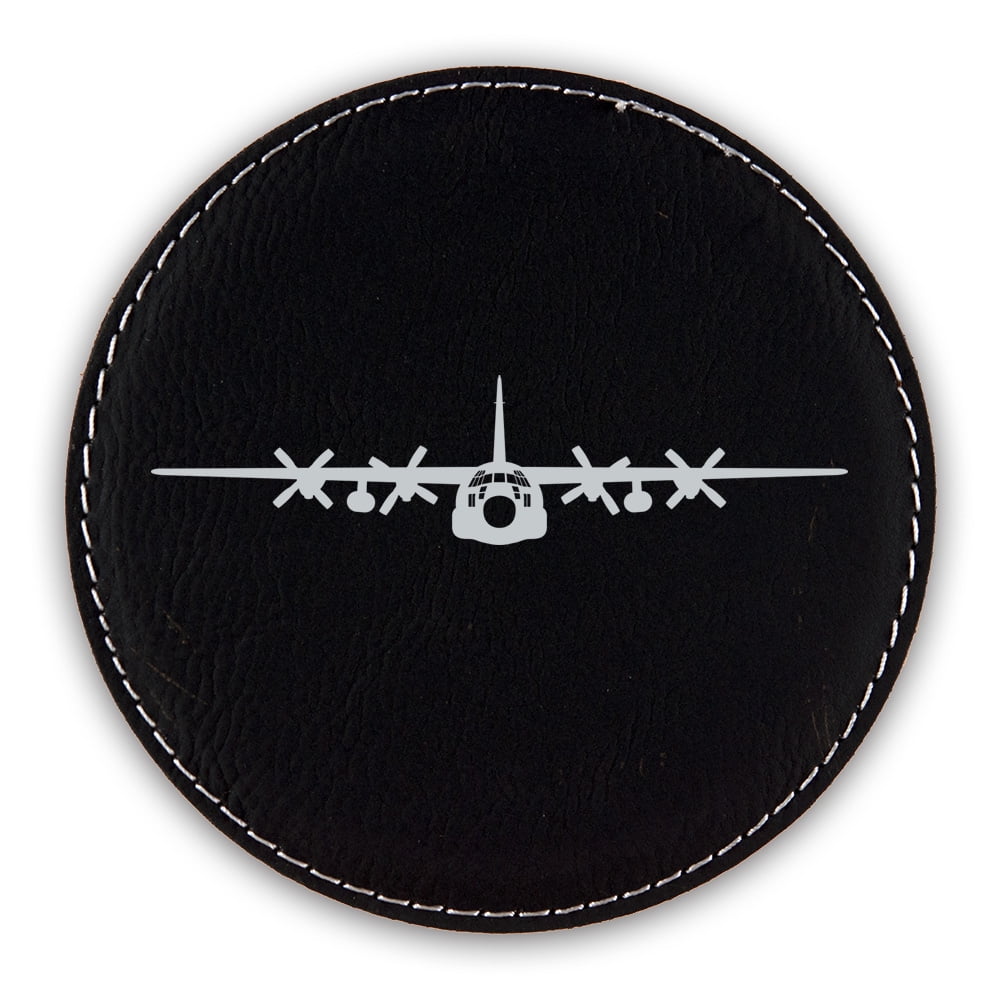 C-130 Hercules Coaster Laser Engraved Leatherette - Round Coasters ...