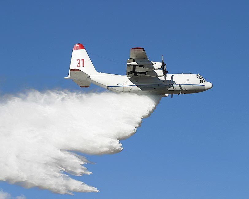C-130 Hercules Firefighter Water Drop Style - A - 24x36 Inch Laminated ...