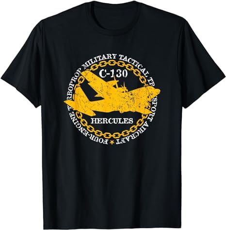 C-130 Hercules Military Tactical Transport Aircraft Vintage T-Shirt ...