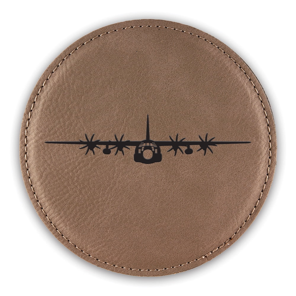 C-130T Hercules Coaster Laser Engraved Leatherette - Round Coasters ...