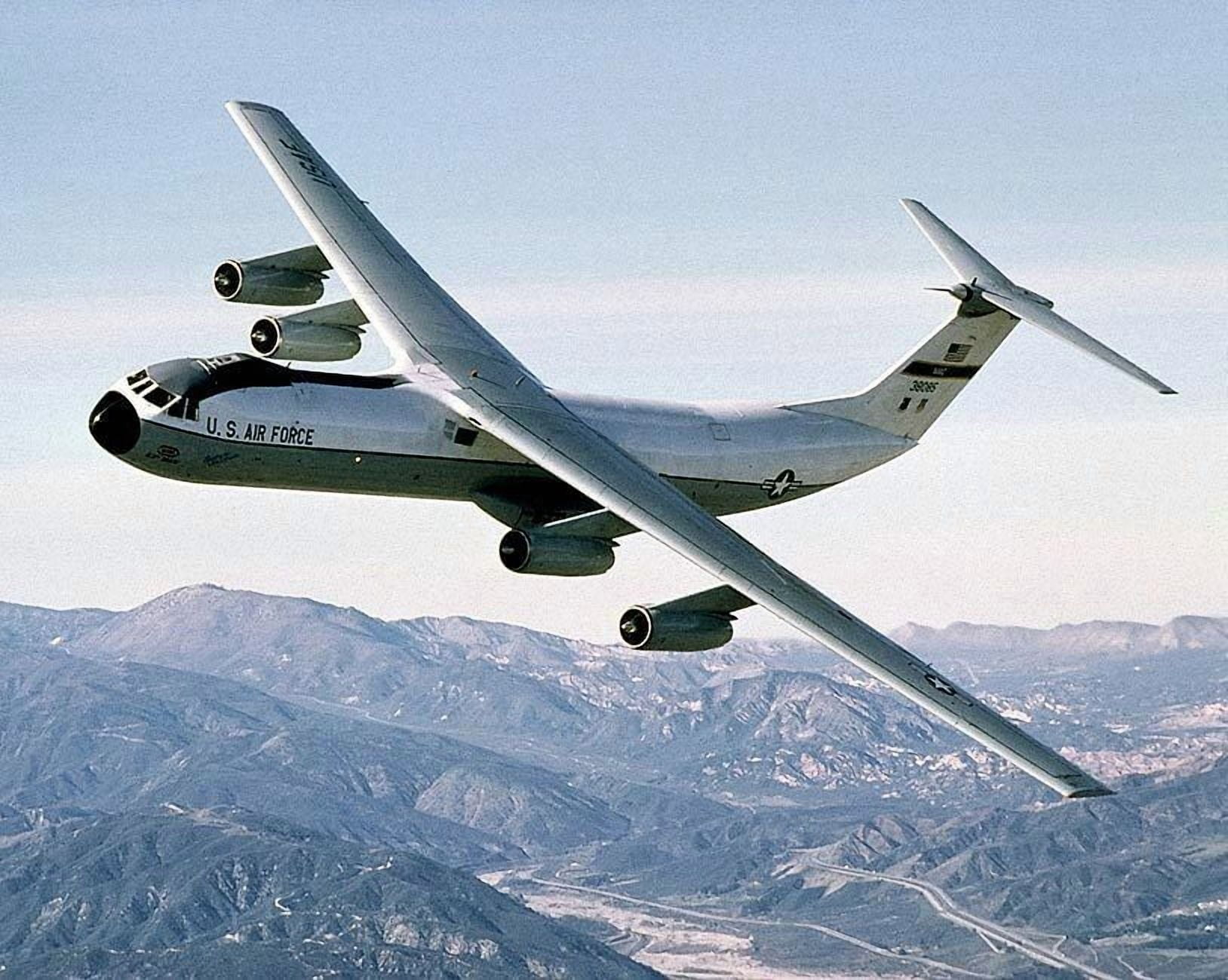 C-141 Starlifter in Flight U.S. Air Force - 24x36 Inch Glossy Laminated ...