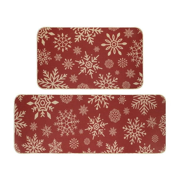 C 16X24 Inches + 16X47 Inches Christmas Kitchen Floor Mat Set Absorbent ...