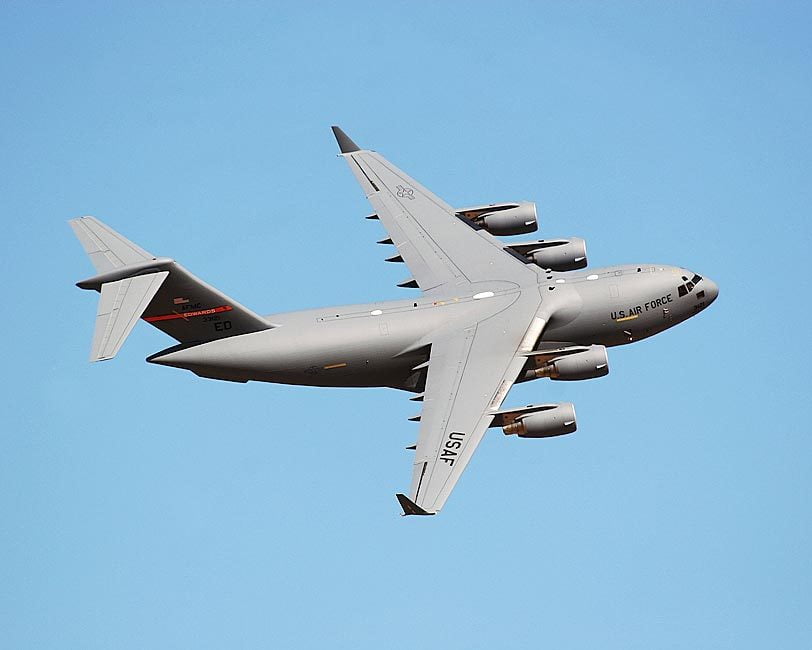 C-17 Globemaster Aircraft Banking - 24x36 Inch Laminated Aviation Poster - Stunning Detail and ...