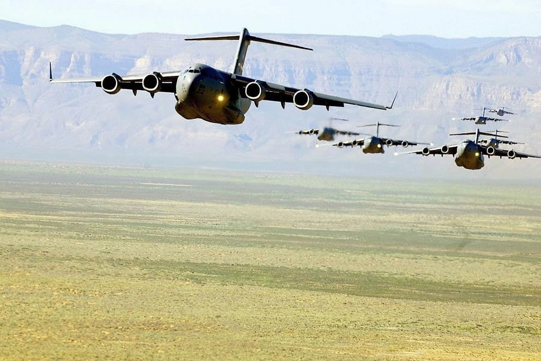 C-17 Globemaster III Aircraft Formation - 20x30 Inch Laminated Aviation ...