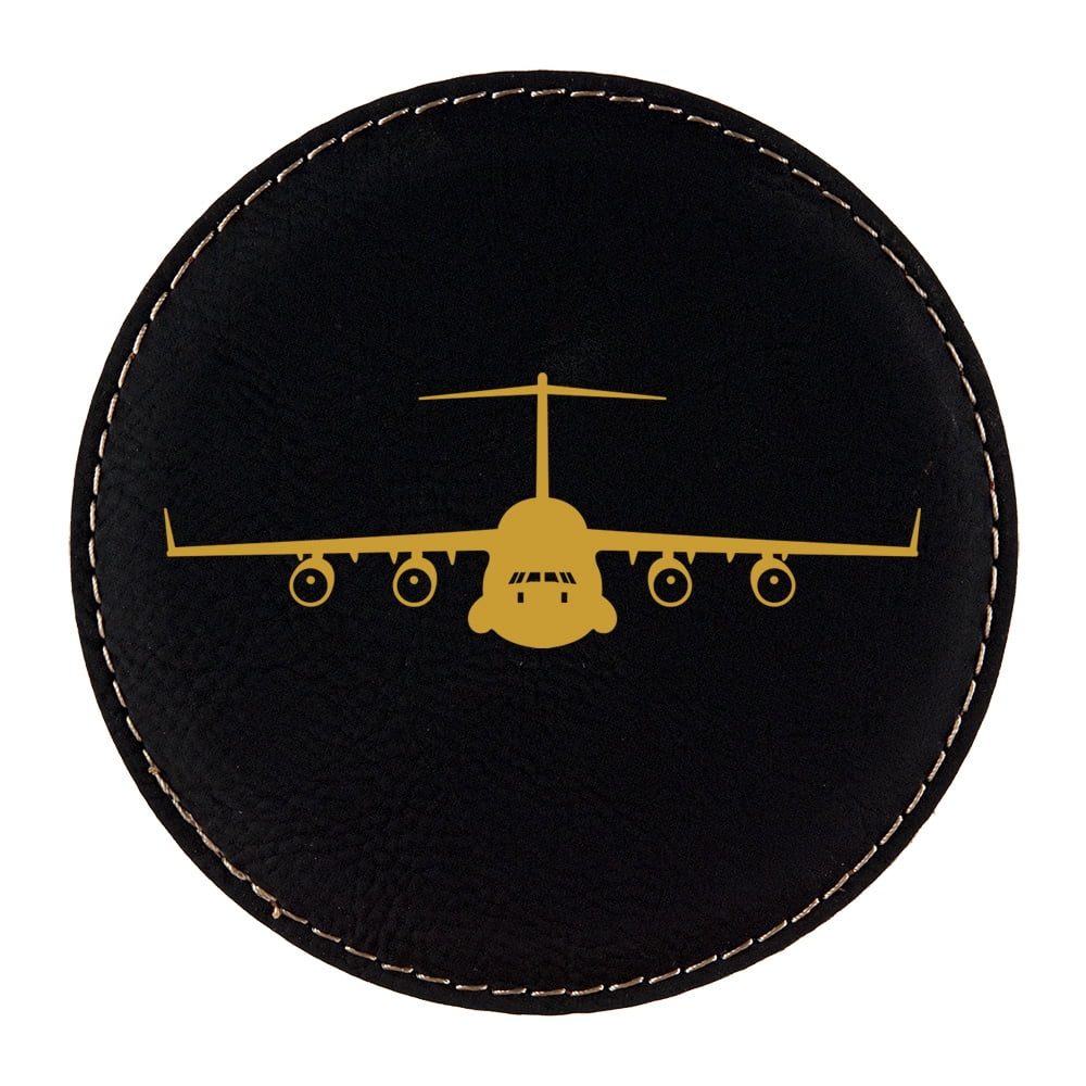 C-17 Globemaster III Coaster Laser Engraved Leatherette - Round ...