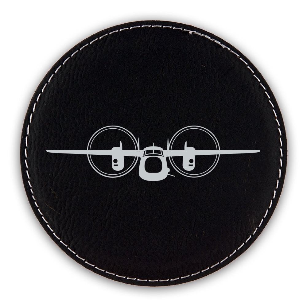 C-2 Greyhound Coaster Laser Engraved Leatherette - Round Coasters ...