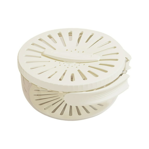 C 2-In-1 Draining And Storage Basket Large Size With Rotating Lid ...