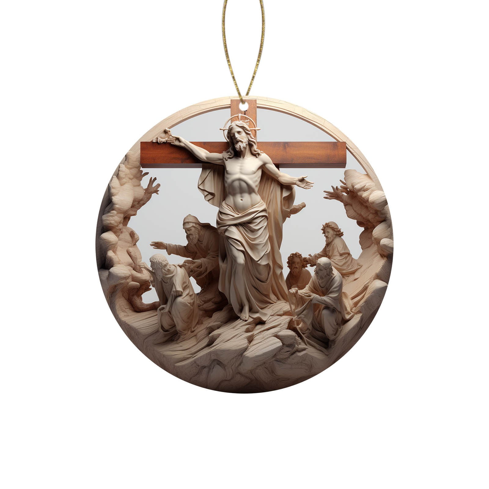 C 2024 Christmas Jesus Acrylic Car Hanging Ornament With 3D ...