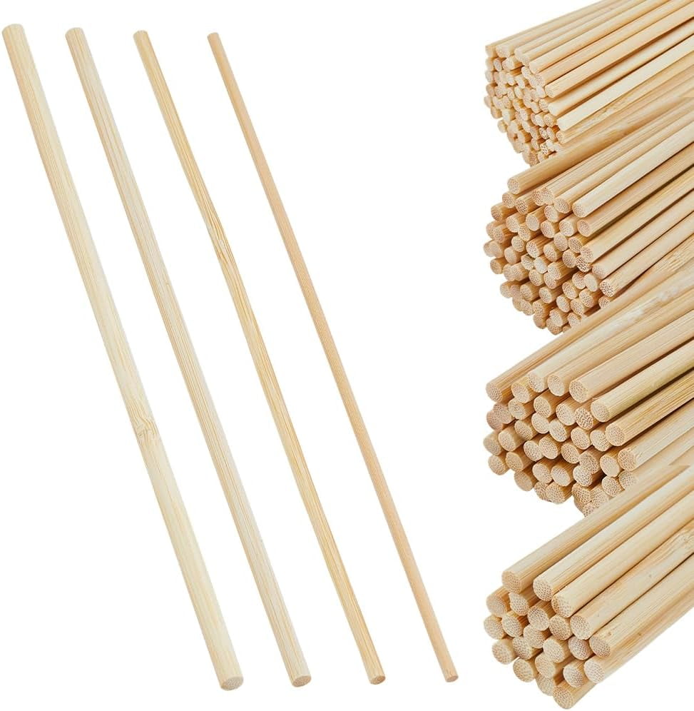 C 220Pcs Wood Dowels 4 Sizes Dowel Rods Wood Sticks Wooden Dowel Rods ...