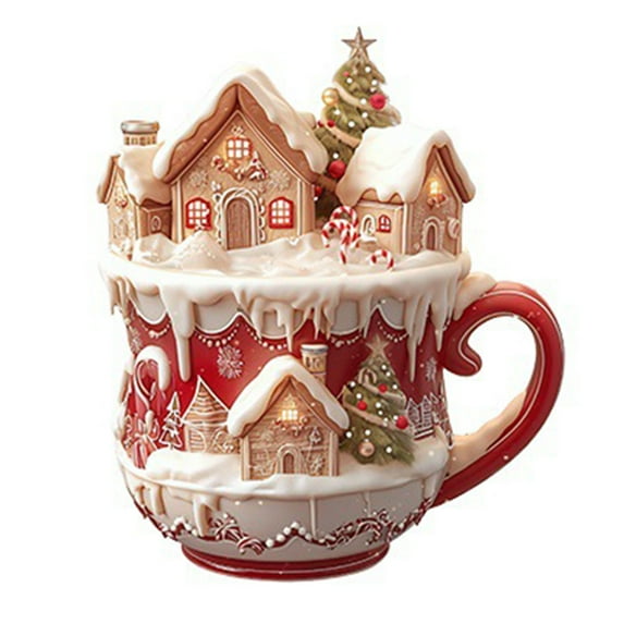 C 2D Flat Acrylic Christmas Snow House Hanging Ornament Style C ...