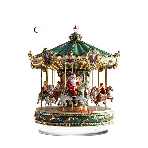 C 2D Green Series Christmas Tree Santa Snowman Acrylic Ornament For ...