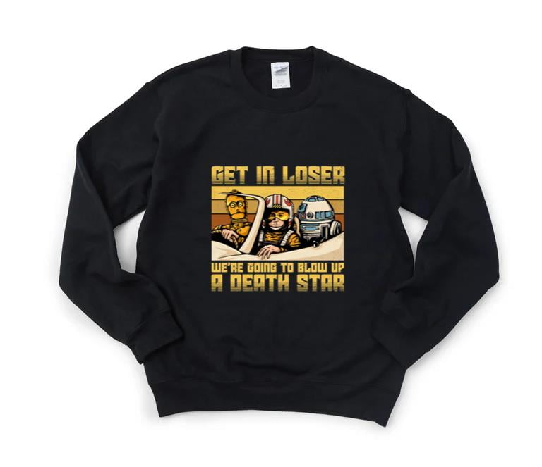 C-3PO R2-D2 Blow Up Death Star Funny Sci-Fi Droid Humor Fan SweatShirt ...