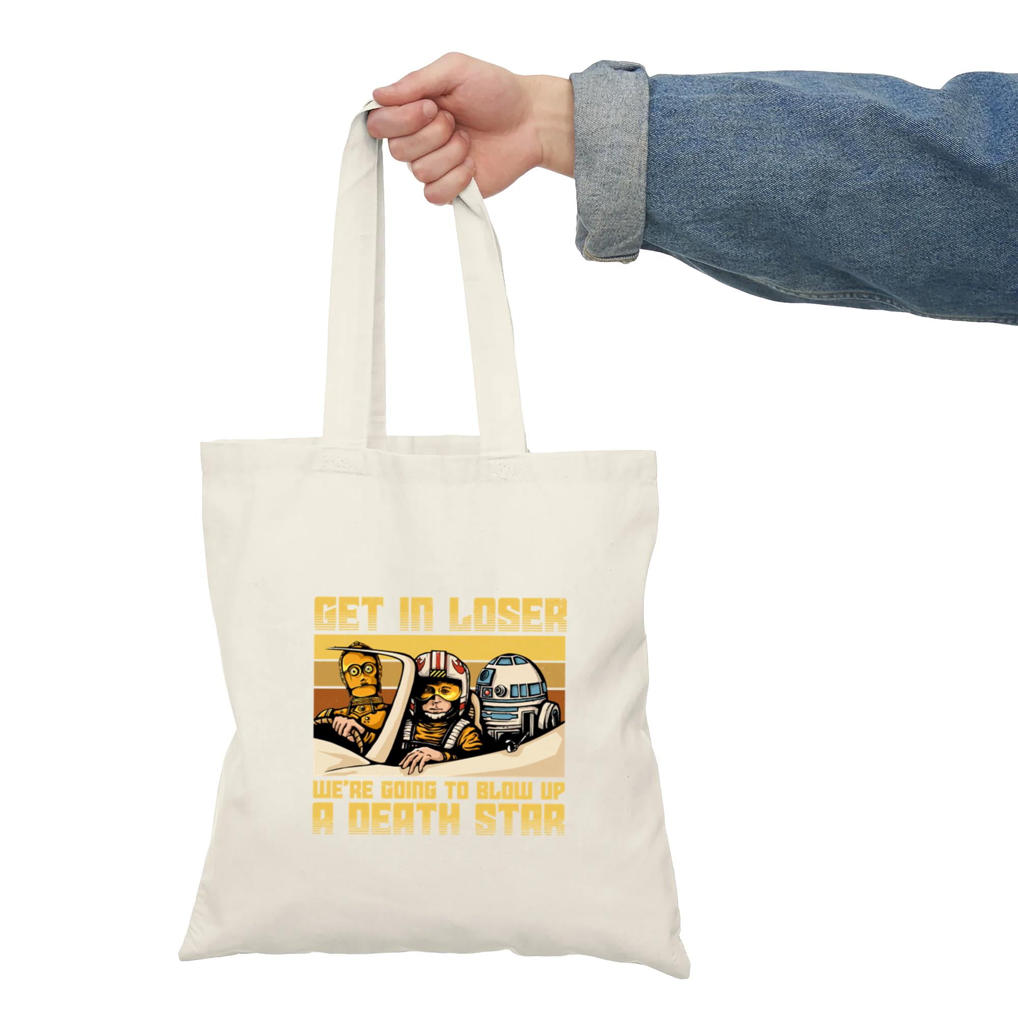 C-3PO R2-D2 Blow Up Death Star Funny Sci-Fi Droid Humor Fan Tote Bag ...